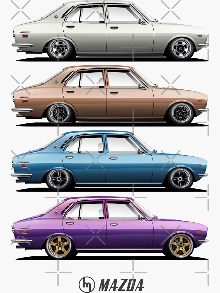 "Mazda RX2 set" Sticker by kanseigazou | Redbubble
