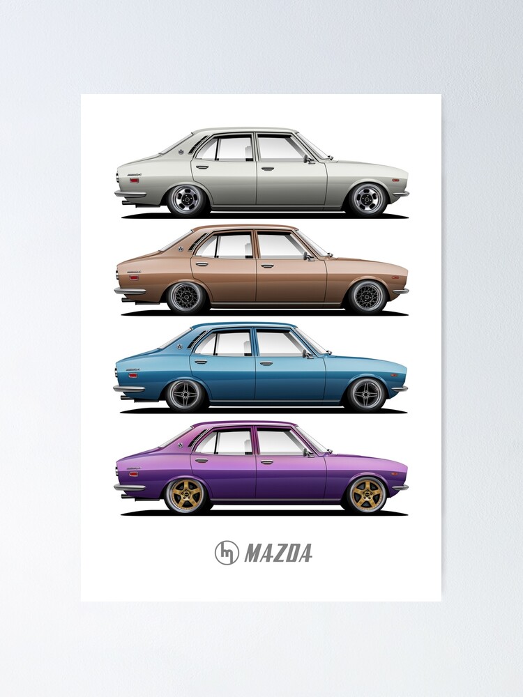 "Mazda RX2 set" Poster for Sale by kanseigazou | Redbubble