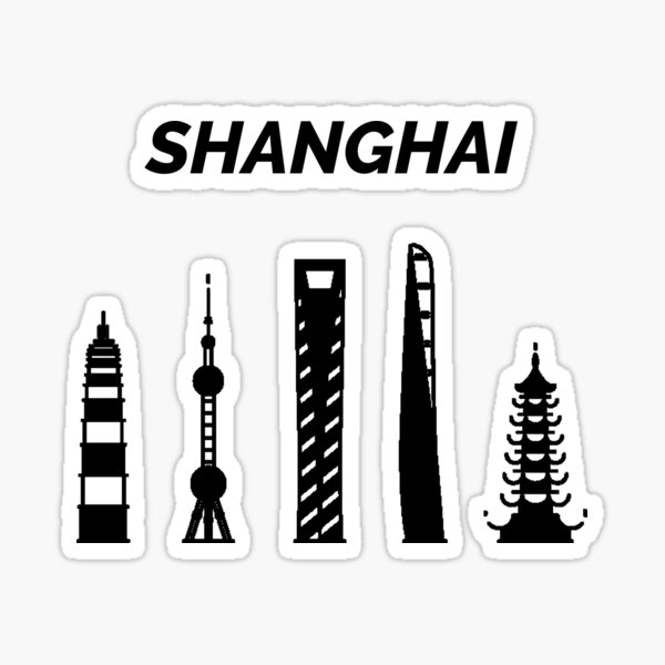 "Shanghai Skyline, China" Sticker for Sale by marosharaf | Redbubble