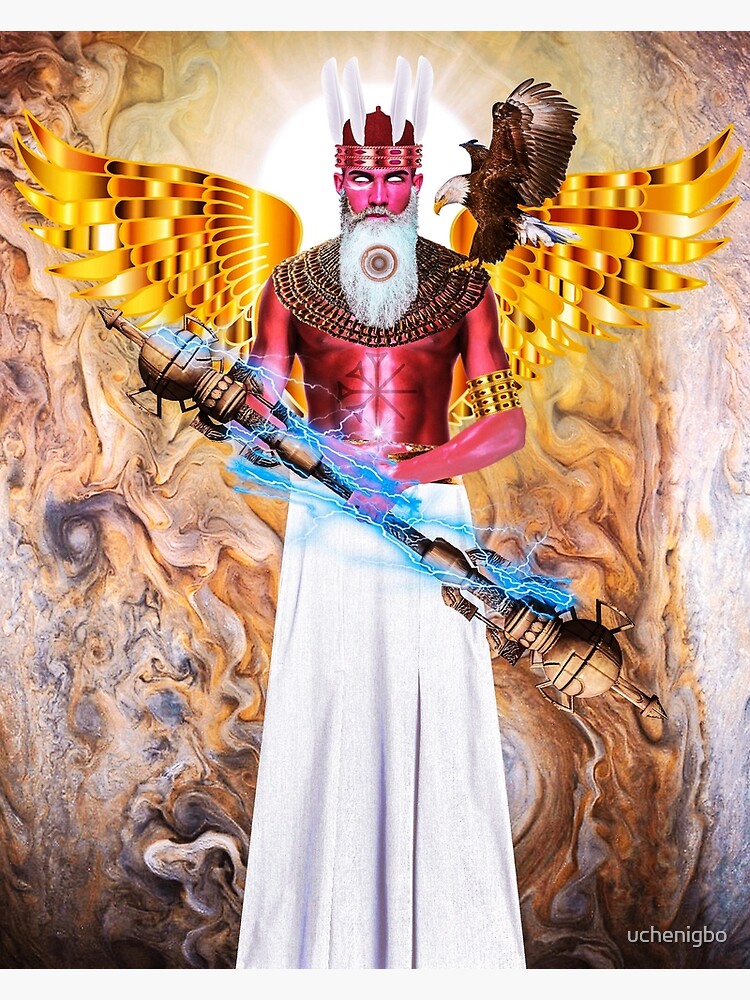 "IGBO / AFRICAN KING OF GODS: NGWU / OJELUPUTA - SIRIUS-UGO-ART" Framed ...