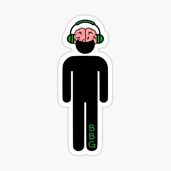 "Big Brain Gamer Black" Sticker for Sale by felixbunny | Redbubble