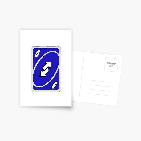 "Blue UNO Reverse Card" Postcard for Sale by mezziee | Redbubble