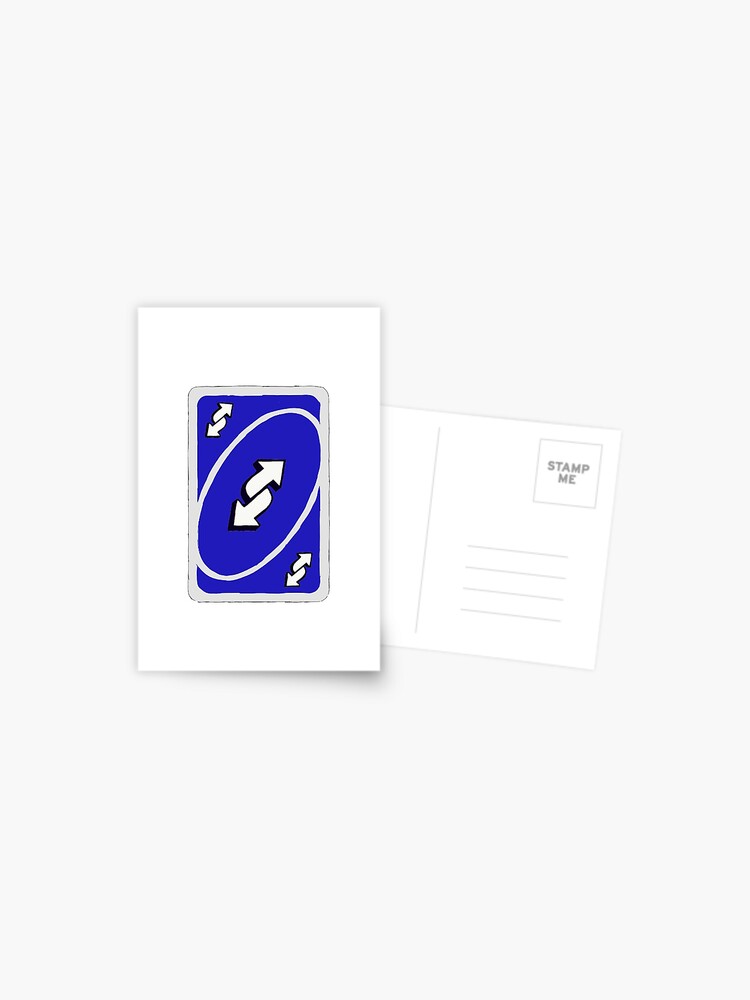 "Blue UNO Reverse Card" Postcard for Sale by mezziee | Redbubble