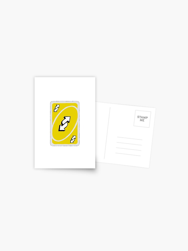 "Yellow UNO Reverse Card" Postcard for Sale by mezziee | Redbubble