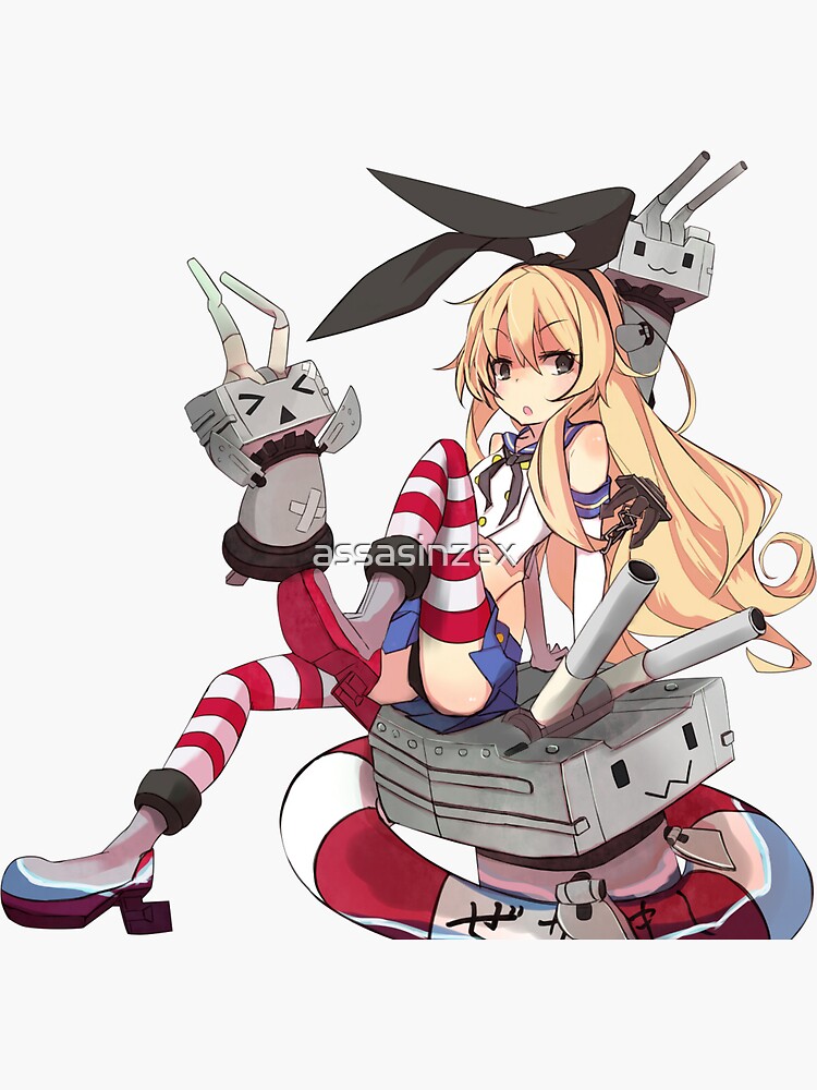 "Kantai Collection Shimikaze" Sticker for Sale by assasinzex | Redbubble