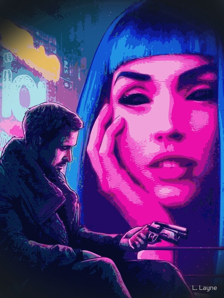 "Blade Runner 2049 - Joi and Joe - Cyberpunk Girl Hologram Artwork ...