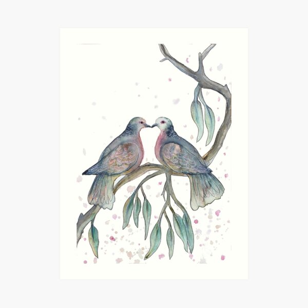 "Two Turtle Doves" Art Print for Sale by lenikae | Redbubble