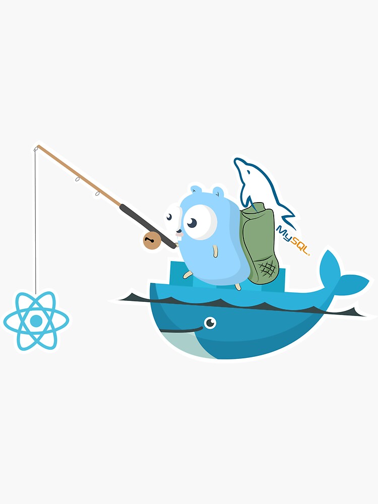 Golang React Mysql Docker Sticker For Sale By Weehong Redbubble