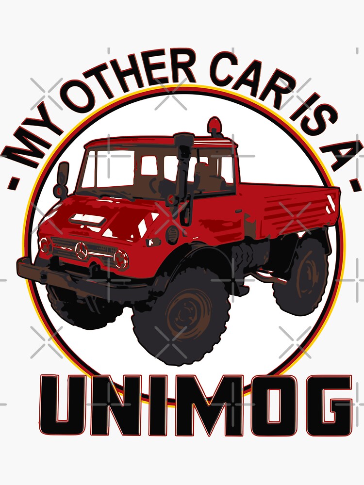 "My other car is a Unimog - Red" Sticker for Sale by Groenendijk ...