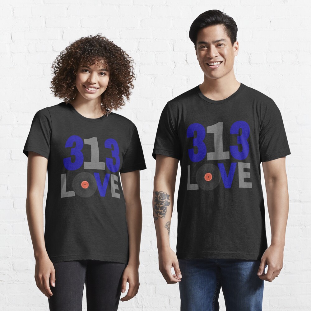 "Detroit 313 Love" T-shirt for Sale by tinalanette | Redbubble ...