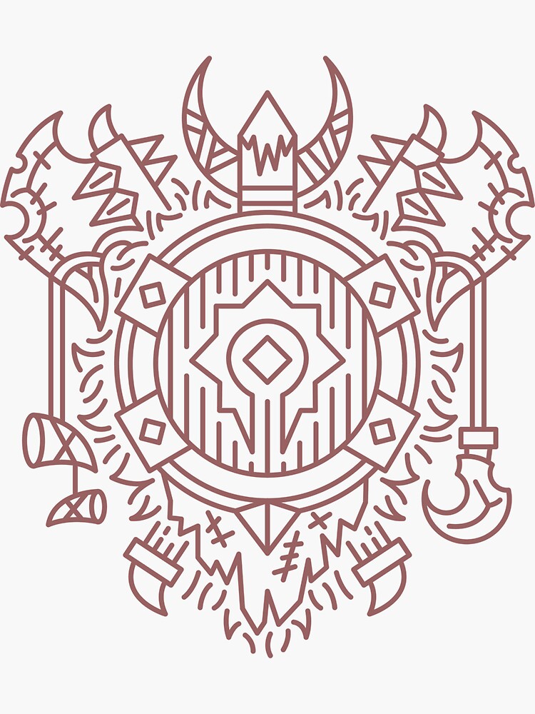 "Outlandish Anger – Allied Race Crest" Sticker by dcmjs | Redbubble