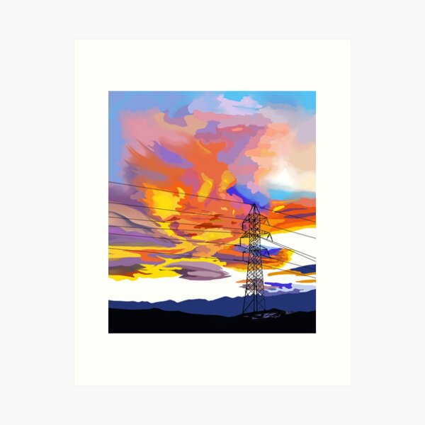 PYLON LINO PRINT Abstract Art Wood & Linocut Prints Art & Collectibles ...