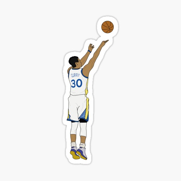 "Stephen Curry triple" Sticker by cmachin | Redbubble