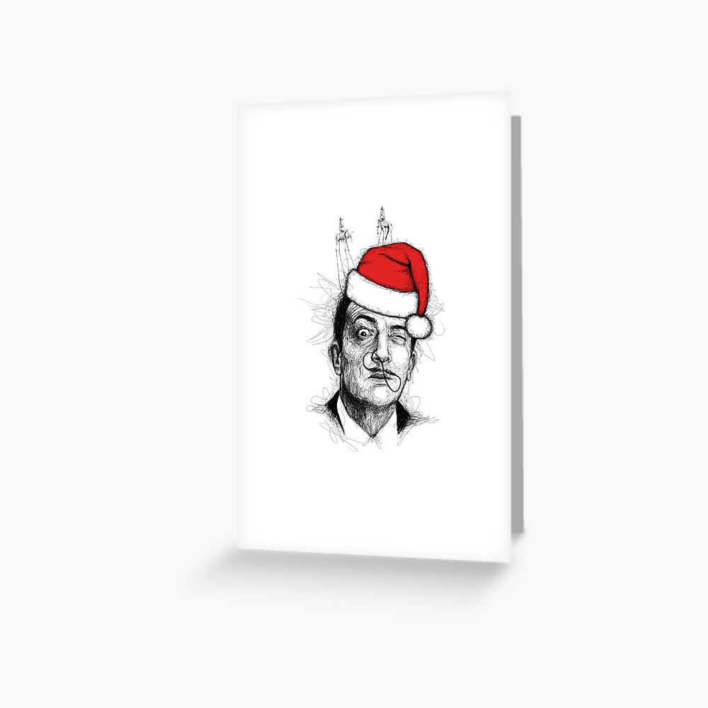 "Christmas Salvador Dali. Scribble Art" Greeting Card for Sale by ...