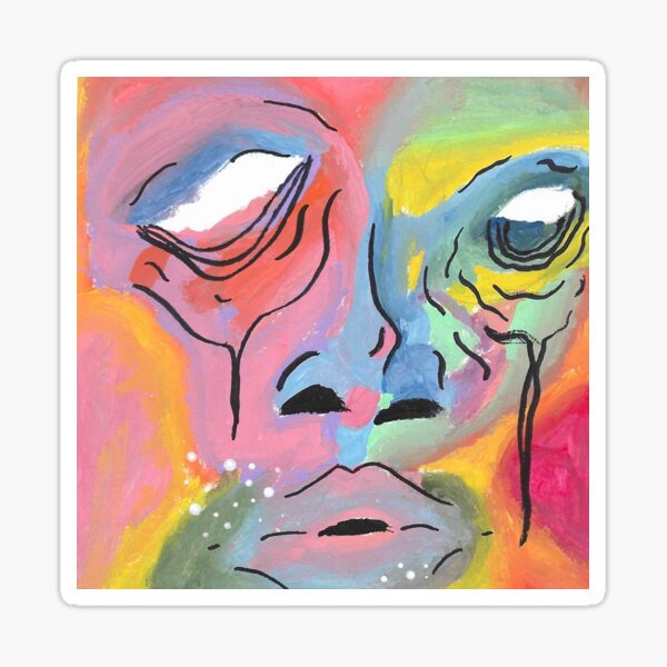 "melting face " Sticker by taylrpiddington | Redbubble