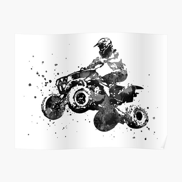 "Quad bike, motorcycle race" Poster for Sale by Rosaliartbook | Redbubble