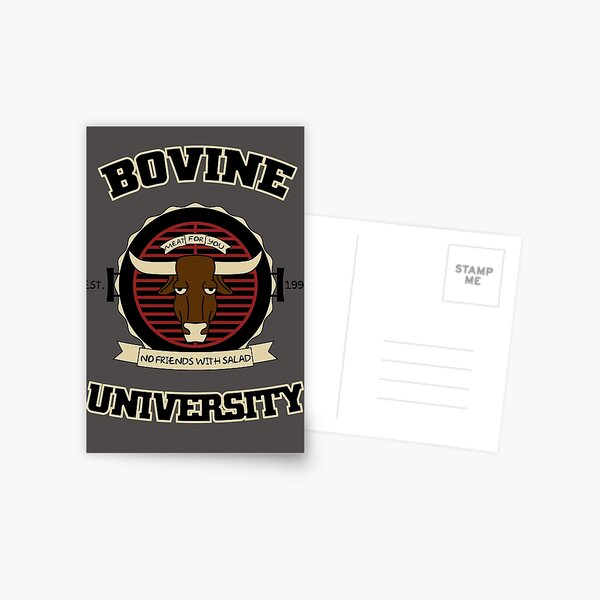 "Bovine University" Postcard for Sale by Lanfa | Redbubble