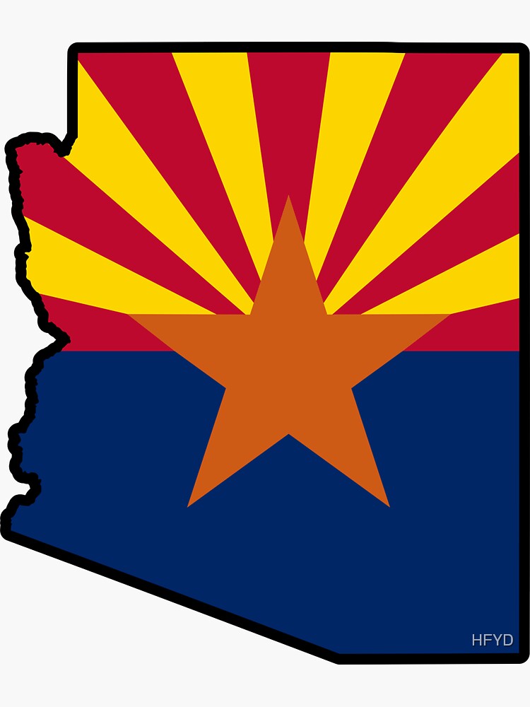 "State Flag Map of ARIZONA" Sticker by HFYD | Redbubble