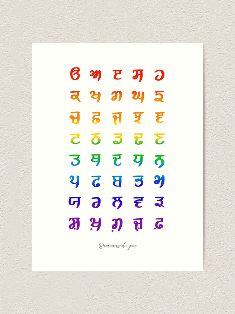 "Gurmukhi Alphabet" Art Print for Sale by immersedinyou | Redbubble