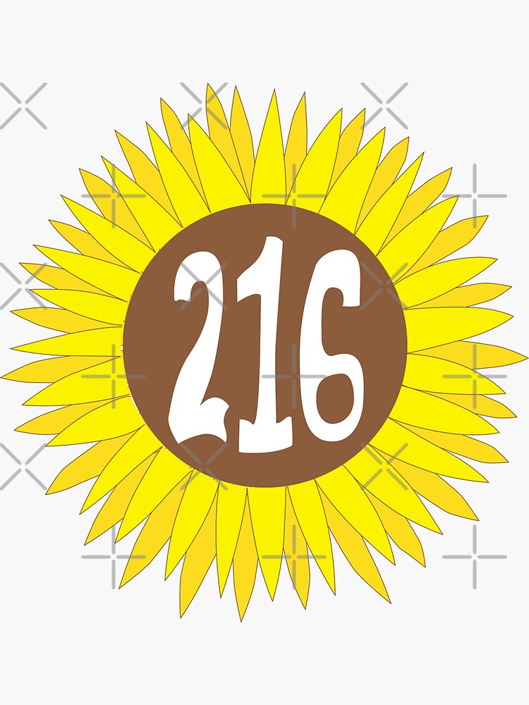 "Hand Drawn Ohio Sunflower 216 Area Code" Sticker for Sale by itsrturn ...
