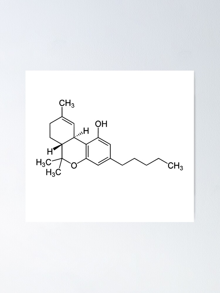"THC Molecular Tetrahydrocannabinol Diagram" Poster by webdango | Redbubble