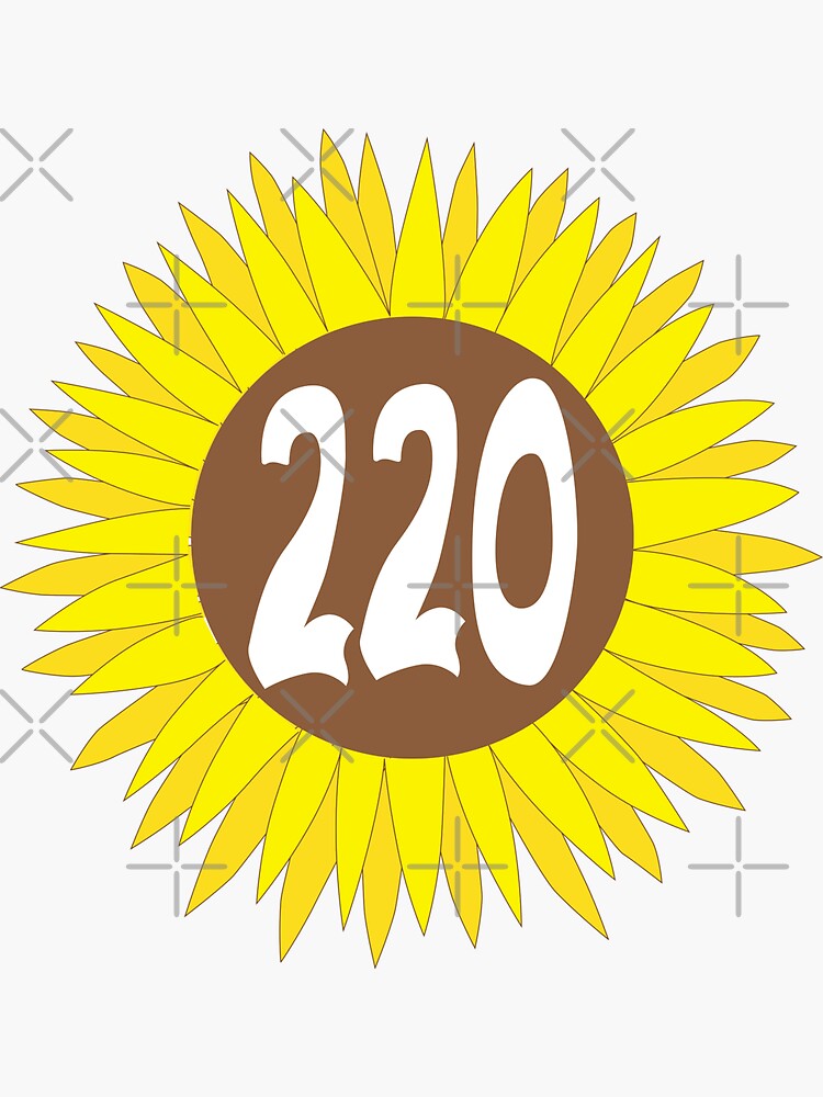 "Hand Drawn Ohio Sunflower 220 Area Code" Sticker by itsrturn | Redbubble