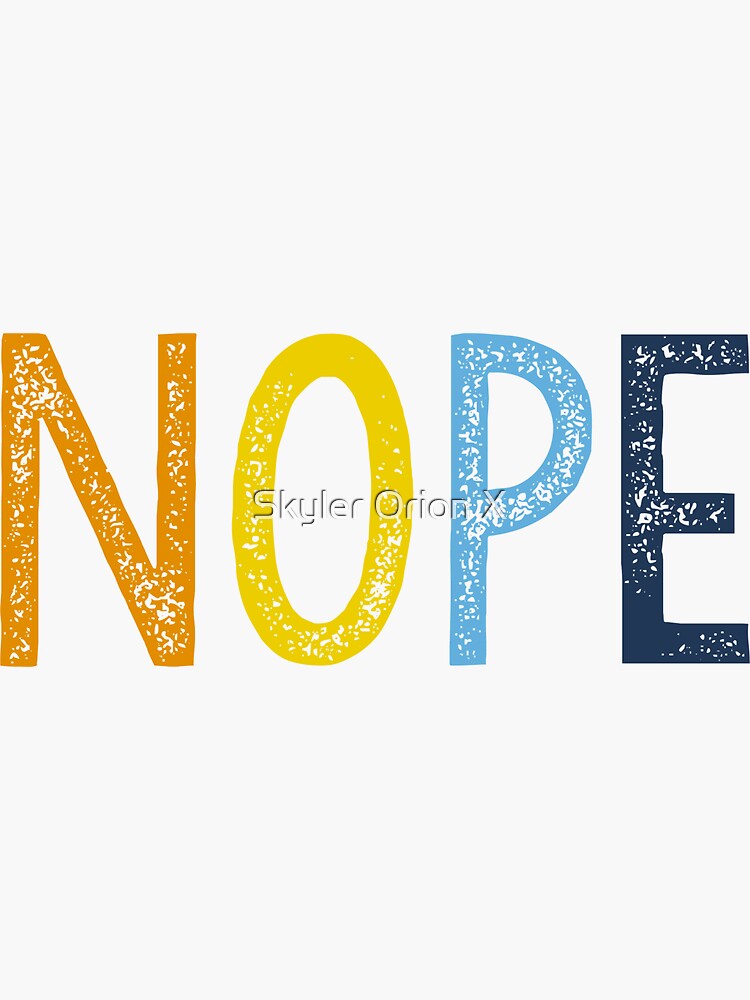 "NOPE. acearo 1, woodtype" Sticker for Sale by fc13empire | Redbubble