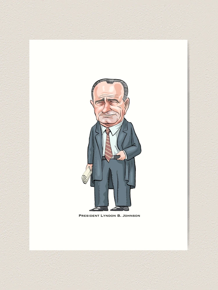 Desenho Animado De Lyndon B Johnson Kleine Schnelle Zeichnung Auf Dem