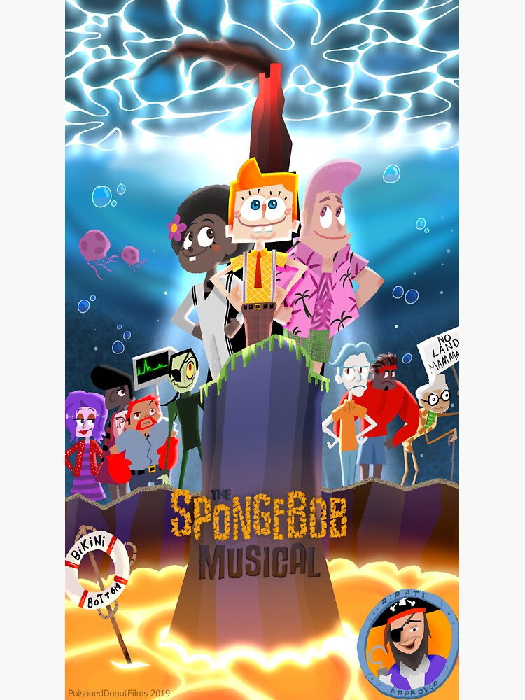 "The SPONGEBOB Musical Poster" Sticker for Sale by DonutStudios | Redbubble