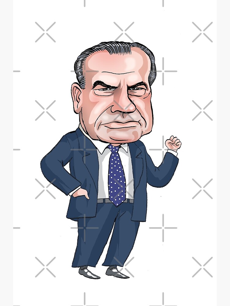 "President Richard Nixon" Art Print by MacKaycartoons | Redbubble