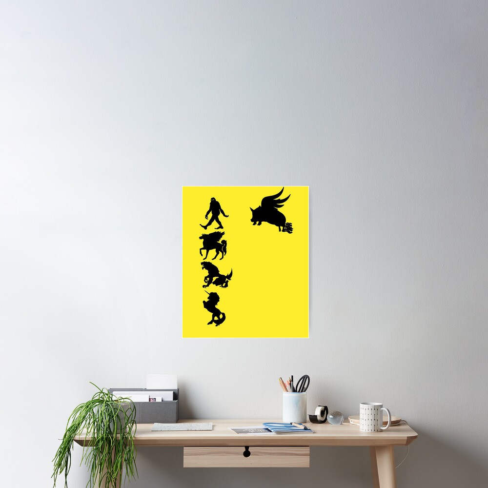 Póster «Flying Pig Pooping Bacon y otras criaturas míticas» de ...