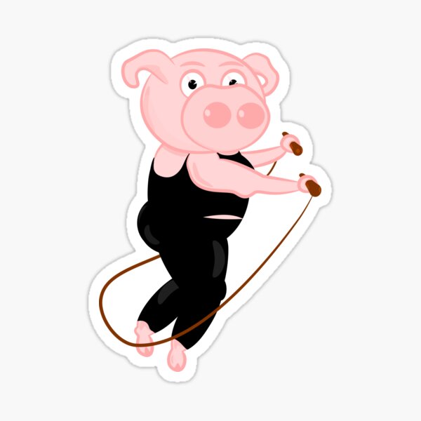 "Pig Skipping" Sticker by piedaydesigns | Redbubble