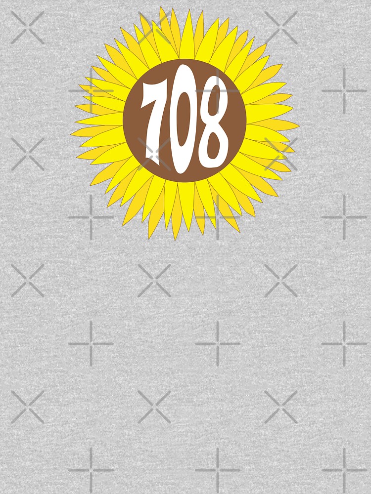 "Hand Drawn Illinois Sunflower 708 Area Code" T-shirt by itsrturn ...