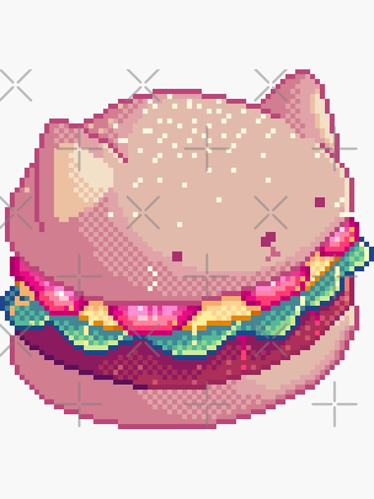 "Cat Burger" Sticker for Sale by gabdoesdesign | Redbubble