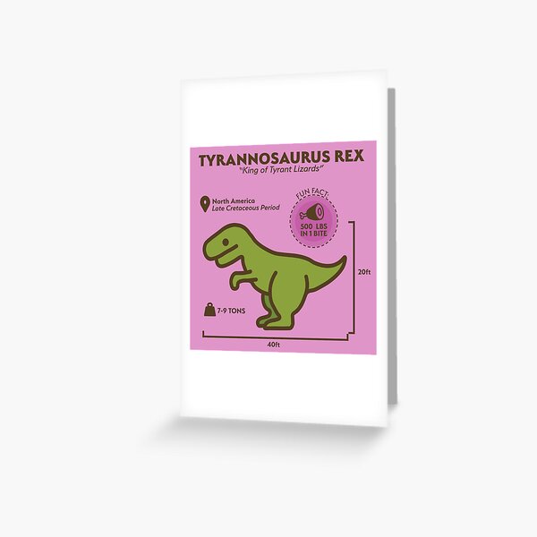 "Tyrannosaurus Rex (T-Rex) Infographic" Greeting Card by tiedanchor ...
