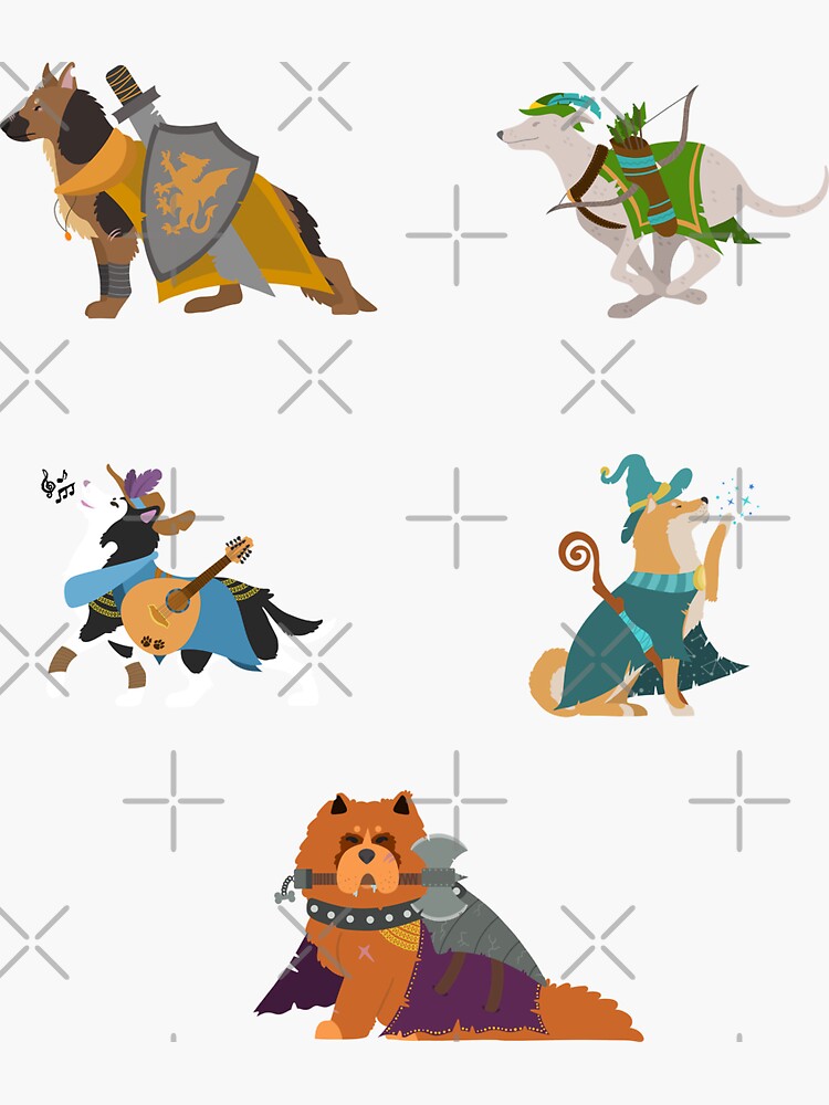 "Dungeons And Doggos" Sticker for Sale by ExtraSolar | Redbubble