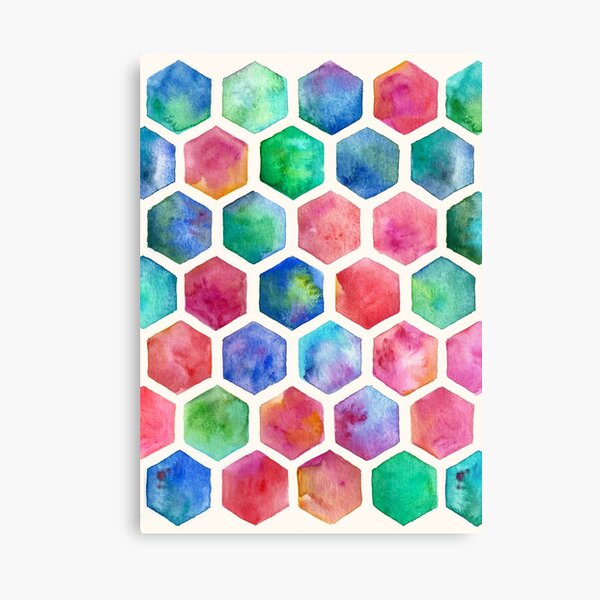 "Hand Painted Watercolor Honeycomb Pattern" Canvas Print for Sale by ...