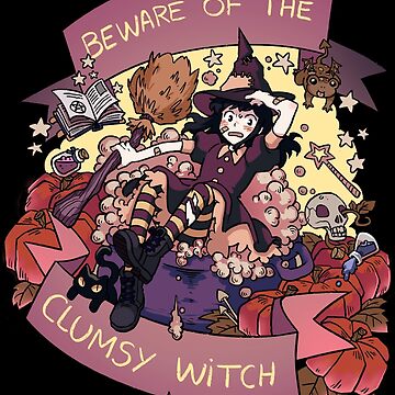 "Beware of the Clumsy Witch" Sticker by miriambonastre | Redbubble