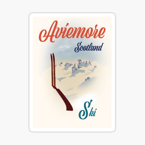 "Aviemore Scotland Ski poster" Sticker by vectorwebstore | Redbubble