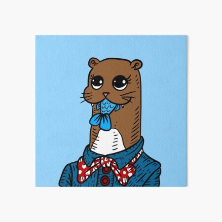 "office otter. funny cartoon otter in suit. " Art Board Print for Sale ...