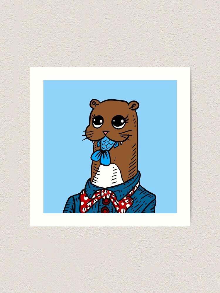 "office otter. funny cartoon otter in suit. " Art Print by ...