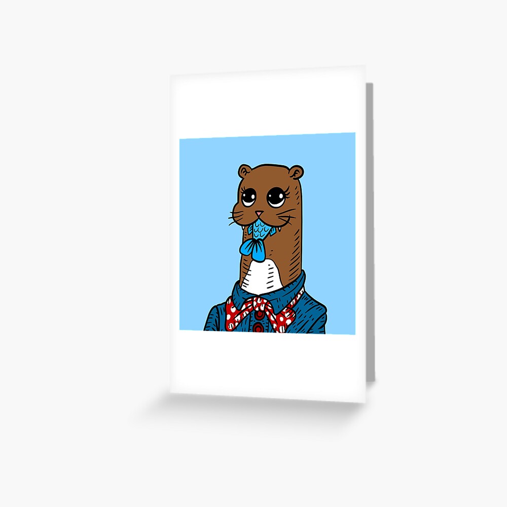 "office otter. funny cartoon otter in suit. " Greeting Card for Sale by ...