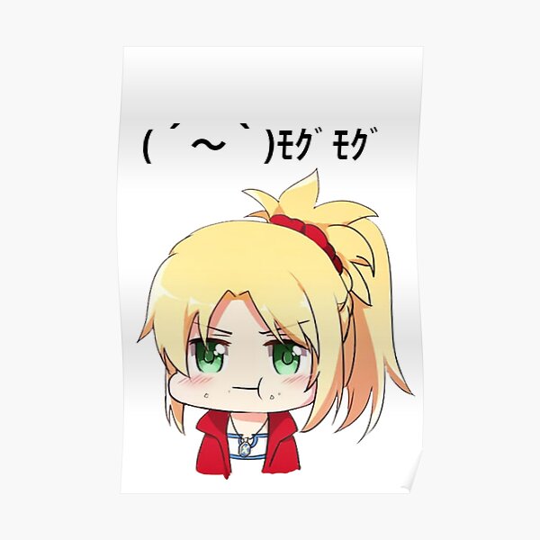 "Fate - Chibi Mordred (Mogu Mogu)" Poster for Sale by BleachyBoi ...