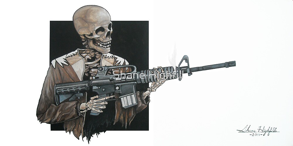 "AR-15 Skeleton, Painting" by Shane Highfill | Redbubble