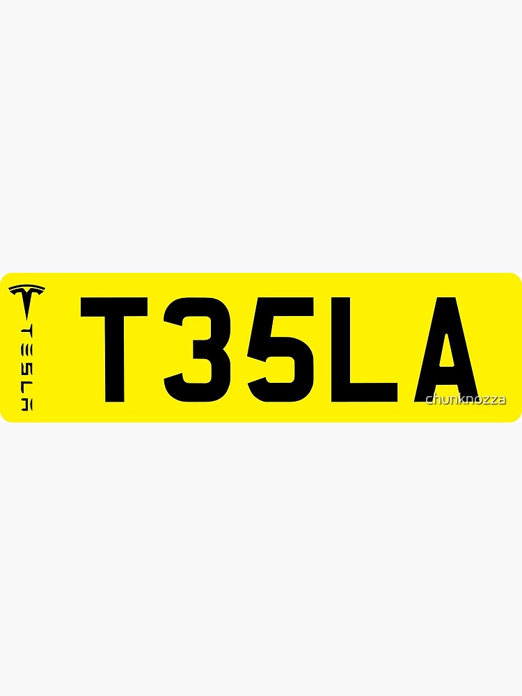 "tesla number plate" Poster for Sale by chunknozza | Redbubble