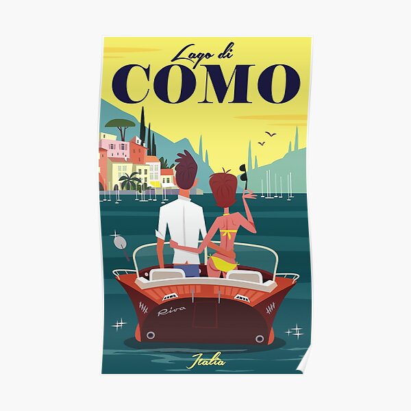 Poster « Affiche Du Lac De Côme Par Gagodel Redbubble