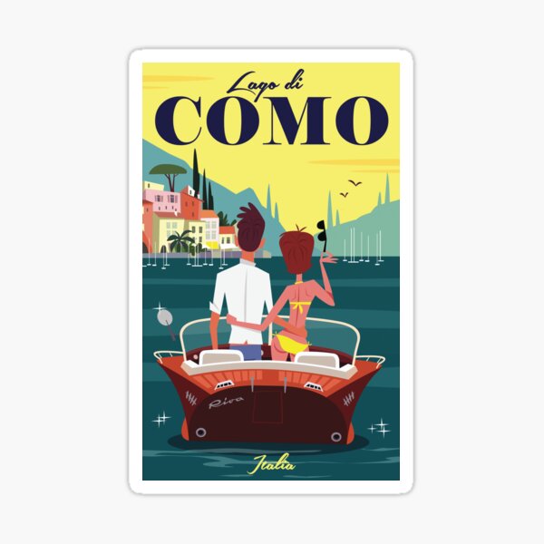 "Lake Como poster" Sticker for Sale by GAGodel | Redbubble