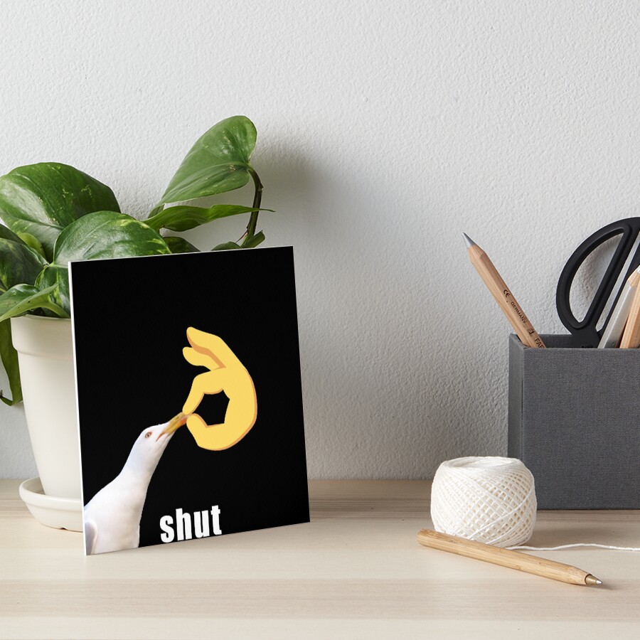 "Shut Seagull meme" Art Board Print for Sale by HangLooseDraft | Redbubble