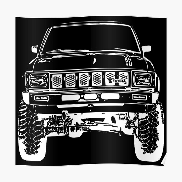 "Retro Toyota 4wd outline" Poster for Sale by grmcclure | Redbubble