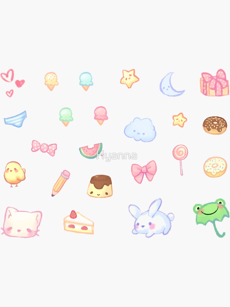"Cute Pastel Set 2" Sticker for Sale by Hyanna | Redbubble